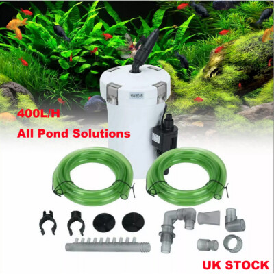 400L/h Canister Pump Filter Set External Filtration Fish Tank Aquarium ...