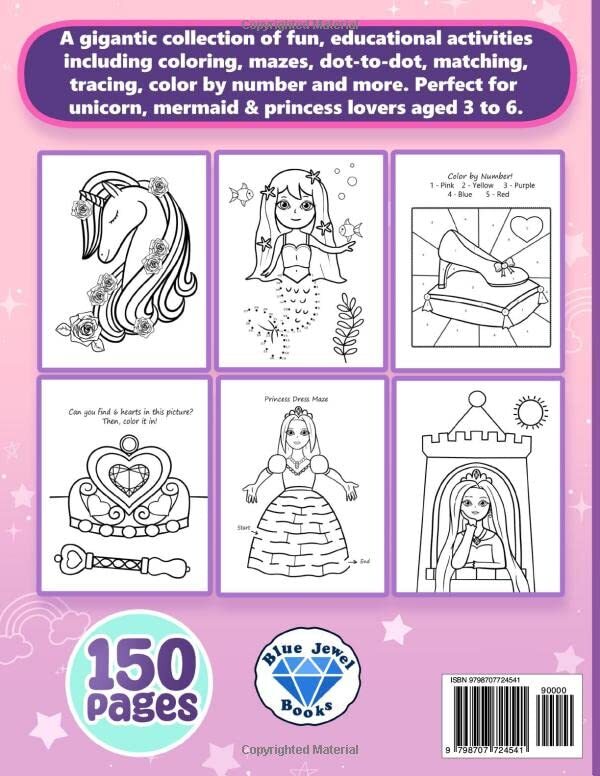 Princess Friends Coloring & Activity Book for Kids Ages 3-6 150 Pages ...