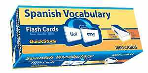 Quick Study-Spanish Vocabulary Flash - Cards, by BarCharts Inc. - Good ...