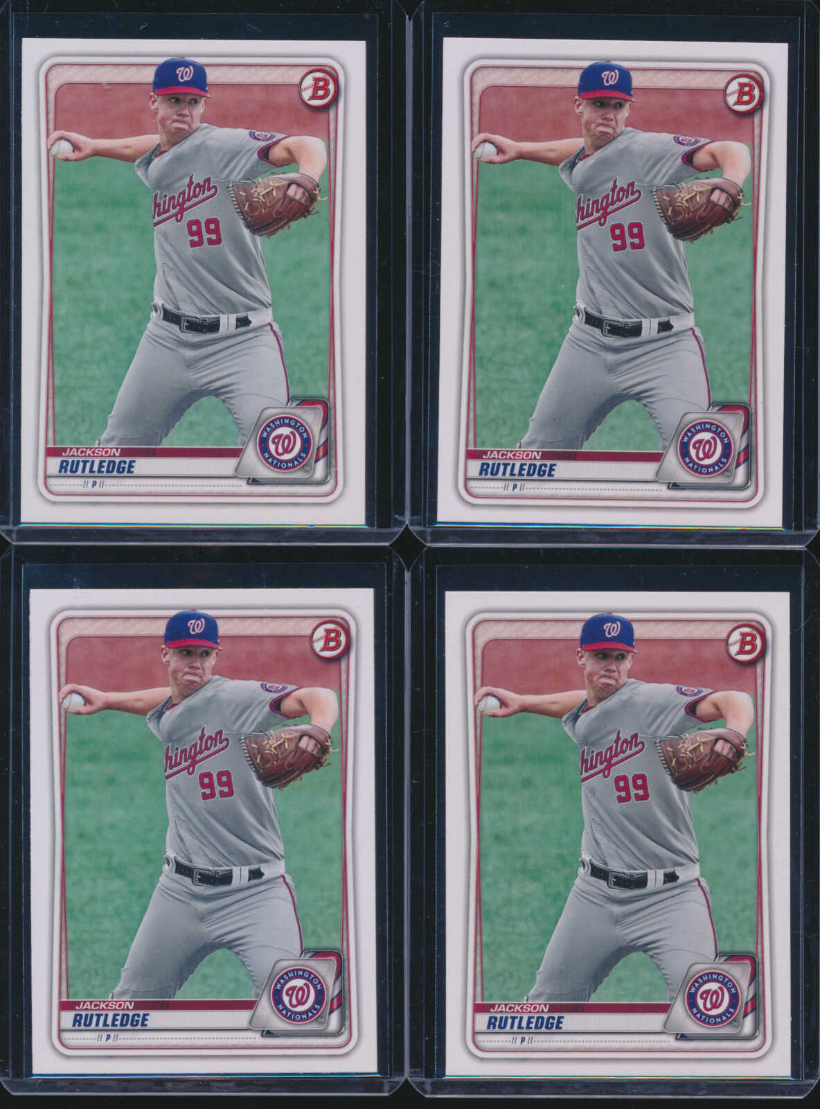 Lot of (4) JACKSON RUTLEDGE 2020 Bowman Draft Paper Nationals Rookie ...