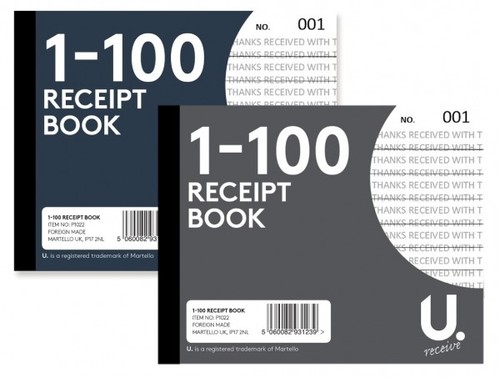 2x SMALL A6 RECEIPT BOOKS Cash Notepad/Invoice Pad 1-100 Numbered Pages ...