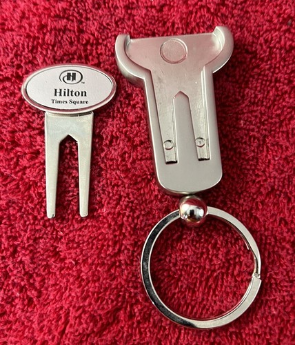 Hilton Times Square key Chain Metal magnetic Golf Ball Divot Tool | eBay