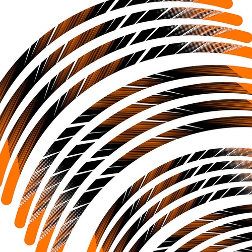 21 18 inch Rim Decals Wheel Sticker LINE05B ORANGE For BETA 450 RS 08 ...