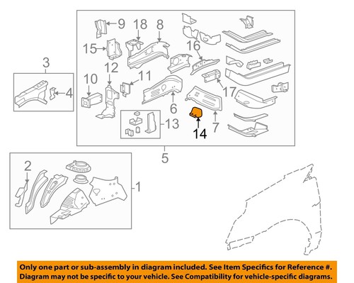 Cadillac GM OEM 10-16 SRX FENDER-Side Reinforcement Left 15878838 | eBay