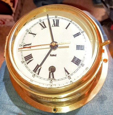 1940's Marine LG. Ship Clock English Heavy Brass Sestrel Navy Ship ...