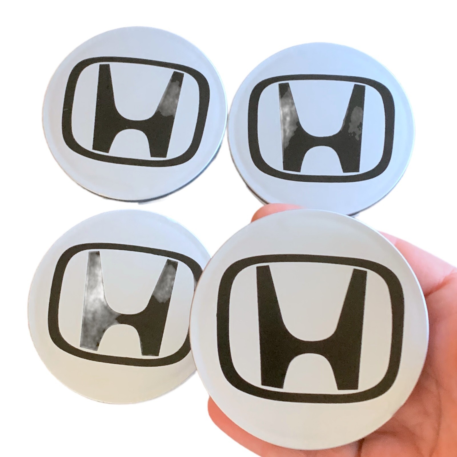 Set of 4PCS Honda Wheel Center Caps Silver Chrome Rim Logo Hubcaps 69mm ...
