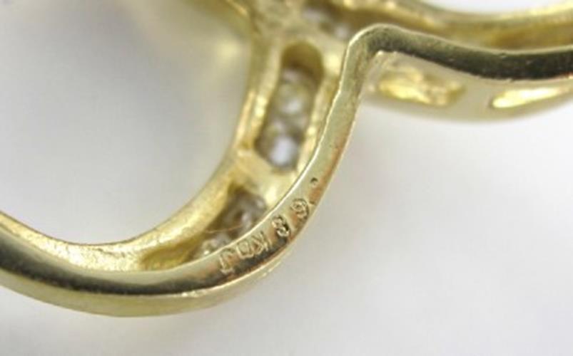 14Kt Yellow Gold Diamond Infinity Slide Pendant Charm | eBay