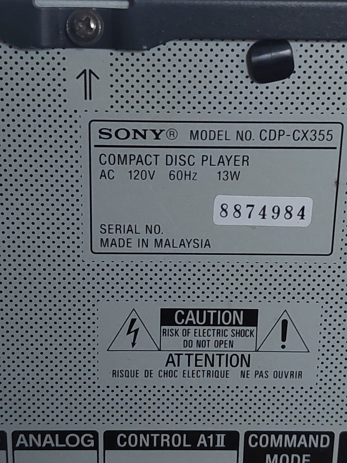 Sony CDP-CX355 300 CD Compact Disc Changer Player Carousel With Remote ...