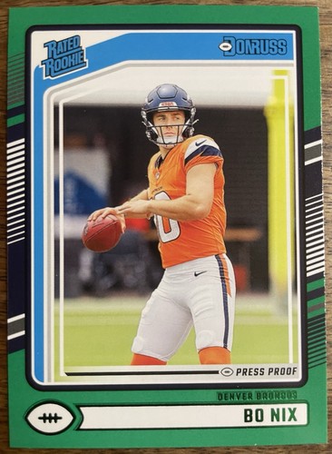 2024 Panini Donruss Rated Rookie Green Press Proof #369 Bo Nix RC | eBay