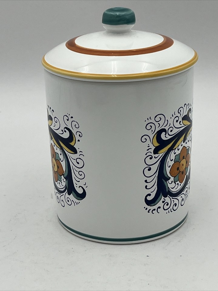 Nova Deruta Ricco Salt Canister Decal/Handpainted, Made in ITALY NEW | eBay