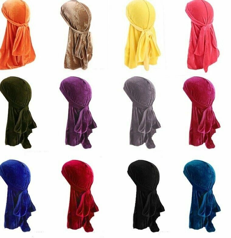 Women Men Unisex Velvet Durag Hat Cap Premium Designer Doo Rag Wave ...