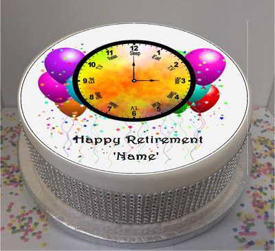 Personalised Happy Retirement Clock 8" Icing Sheet / Cake Topper | eBay