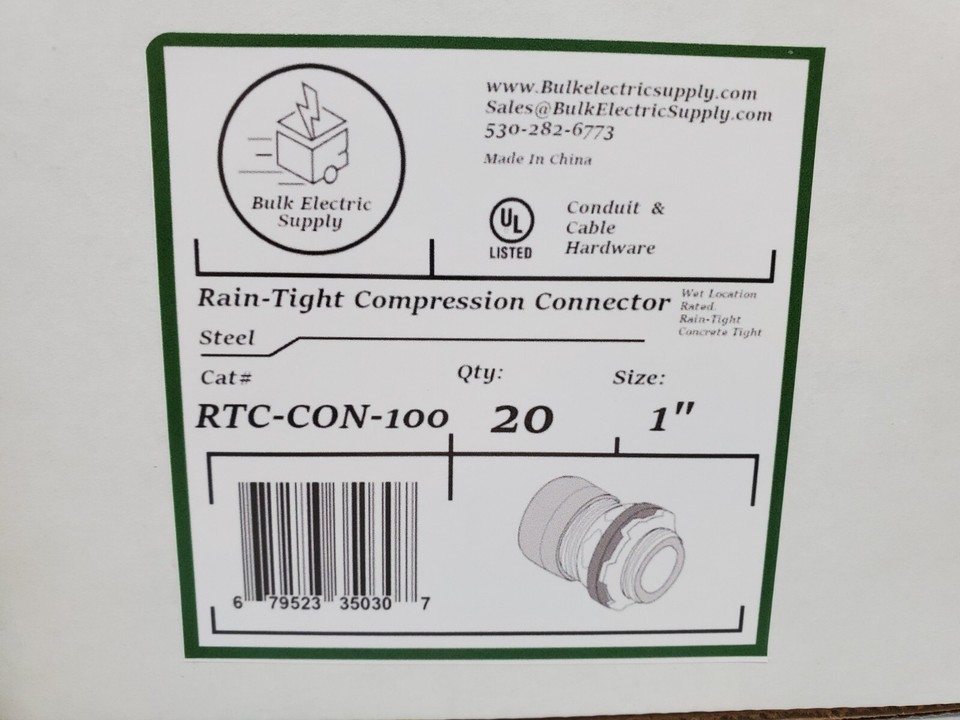 1" EMT Rain-Tight Compression Connector (20 Pack) - RTC-Con-100 | eBay