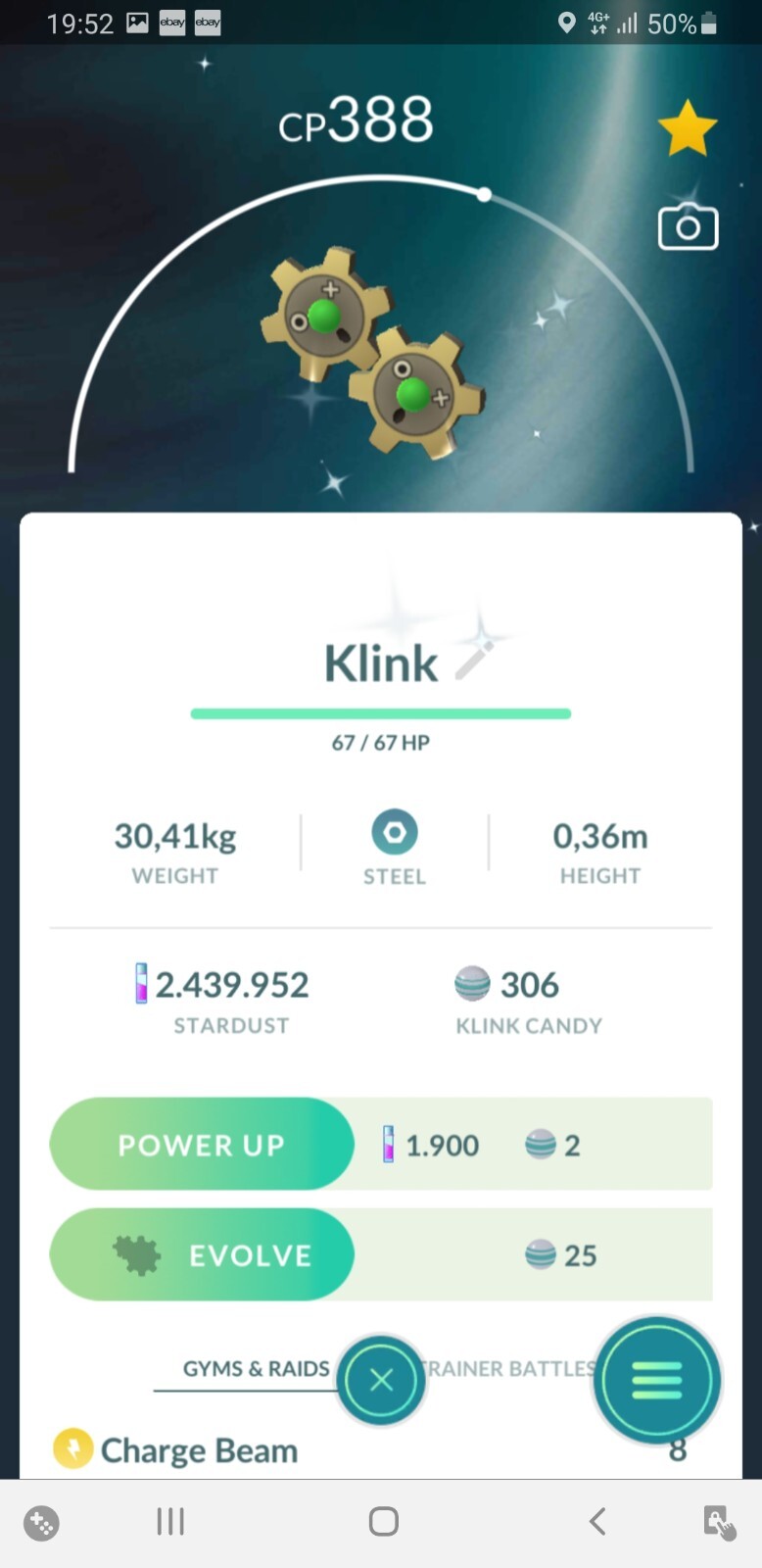Shiny Klink , Pokèmon Go, registered or ultra friends | eBay