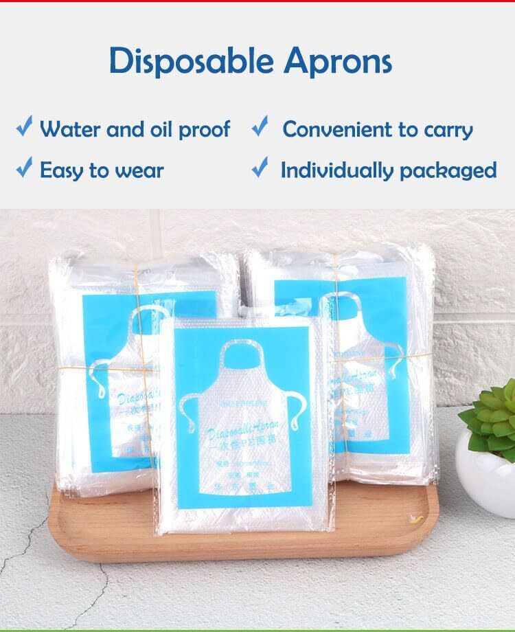 Disposable Aprons (50 Count) Waterproof Plastic Apron for Painting ...