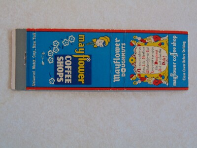 AL263 Vintage Matchbook Cover Mayflower Coffee Shops Boston ...