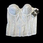 NWT White 36C Dominique Longline Lace Torsolette Bra - Women's # 8949 ...