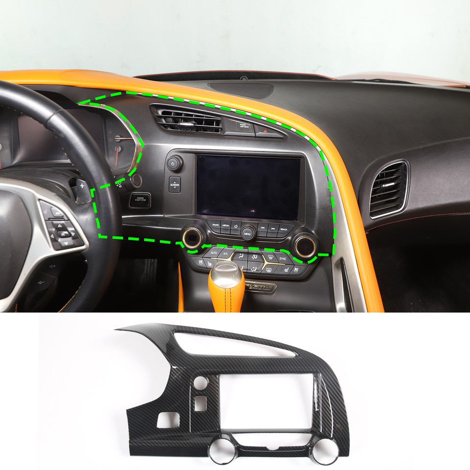 Carbon Fiber ABS Exterior interior Full Decor Trim Kit For Corvette C7 ...