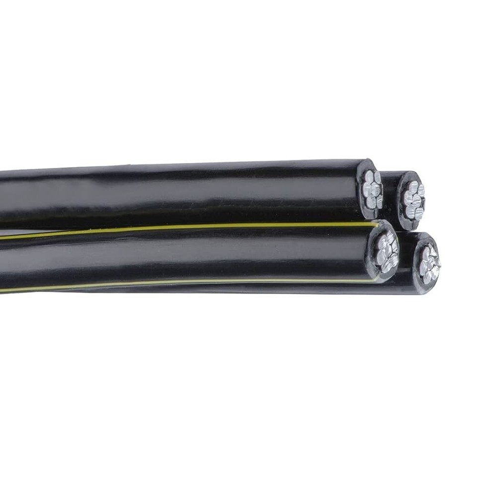 100' Dyke 2-2-2-4 Aluminum URD Underground Direct Burial Cable (115 Amp ...