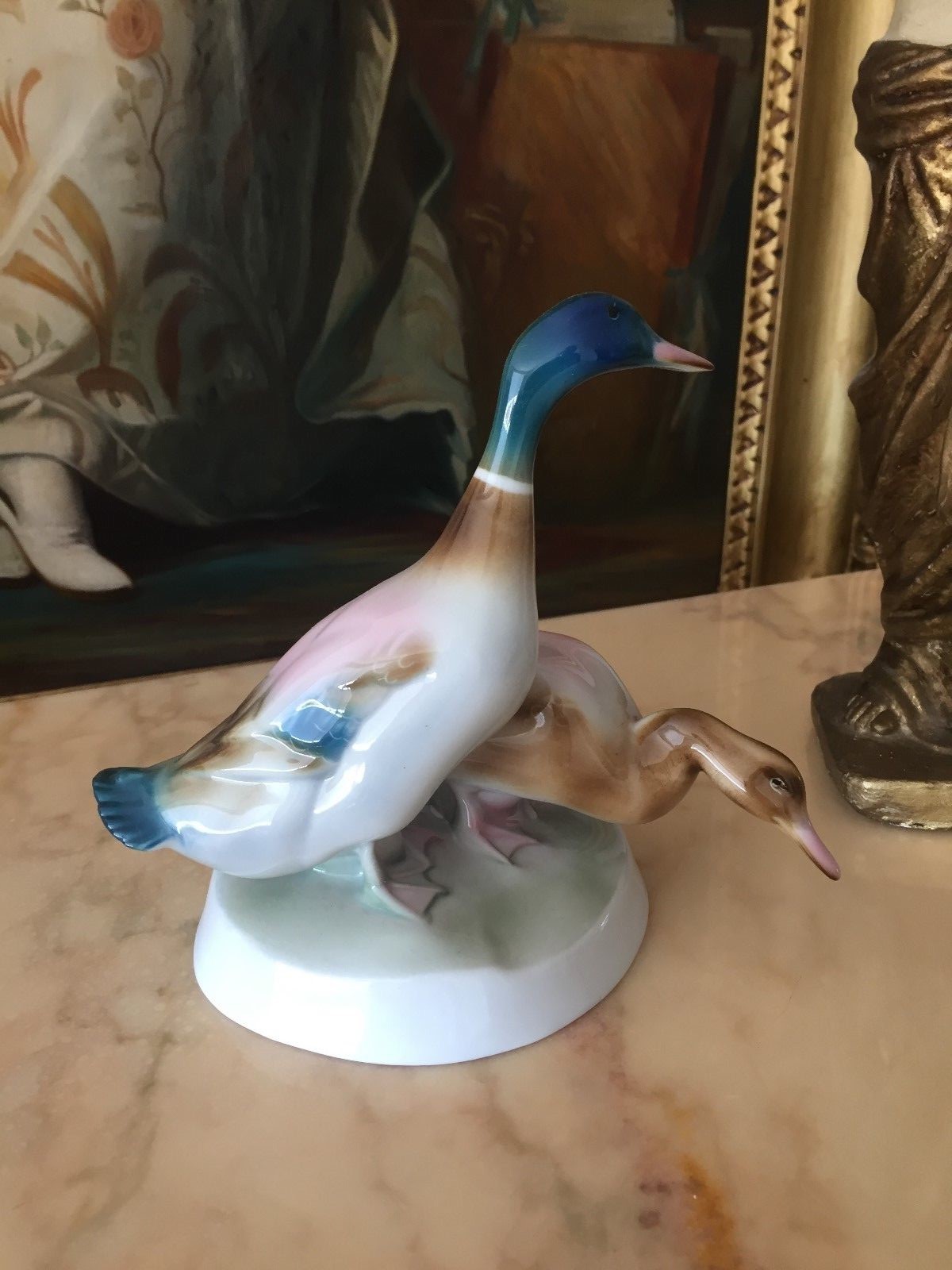 ZSOLNAY DUCKS PORCELAIN FIGURINE STATUE H17CM, HUNGARY | eBay Australia