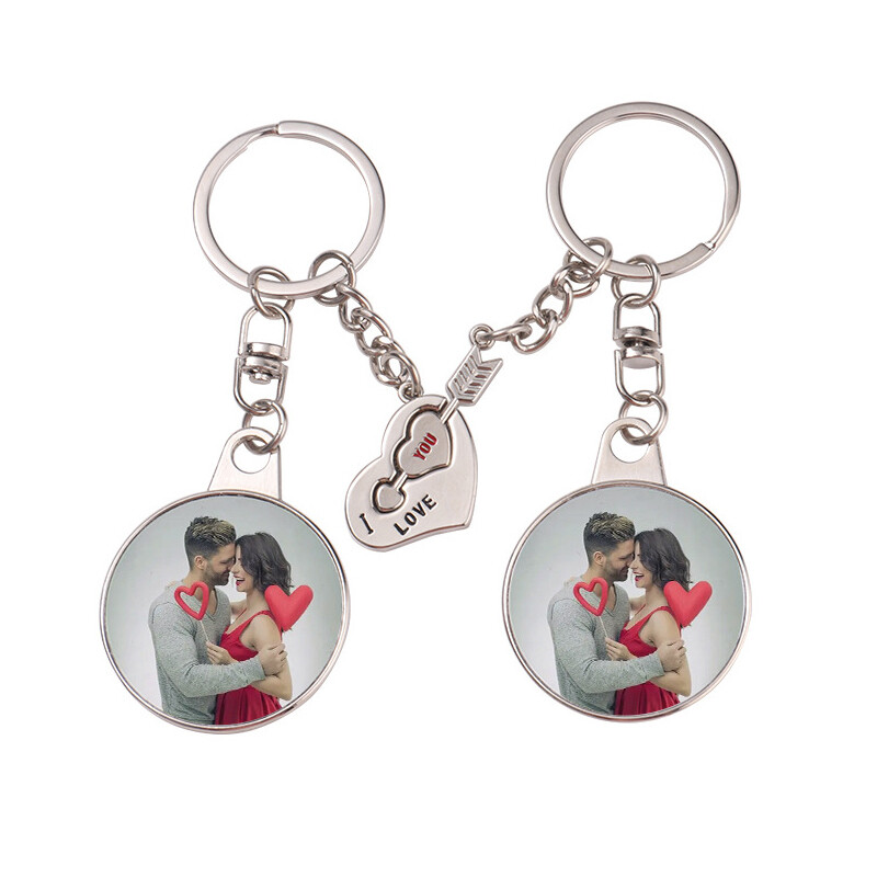 Sublimation Blank one Pair Couples keychain Gift Arrow Bow Love ...