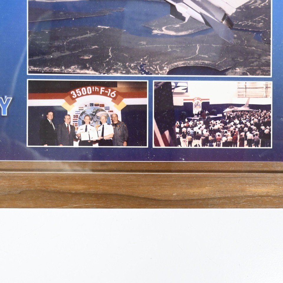 Vintage LOCKHEED MARTIN wooden plaque for the 3500th Delivery F-16 ...