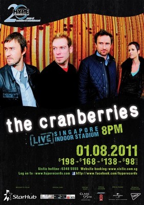 2011 THE CRANBERRIES CONCERT POSTER WALL ART PRINT SINGAPORE SIZE ...