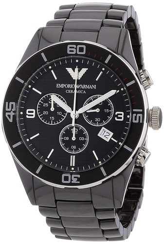 Emporio Armani Ceramica AR1421 Men's Wristwatch - Black for sale online ...