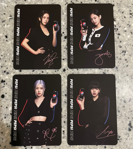 Official Blackpink x Pepsi Photocards Jennie Jisoo Lisa Rose Set of 4 ...