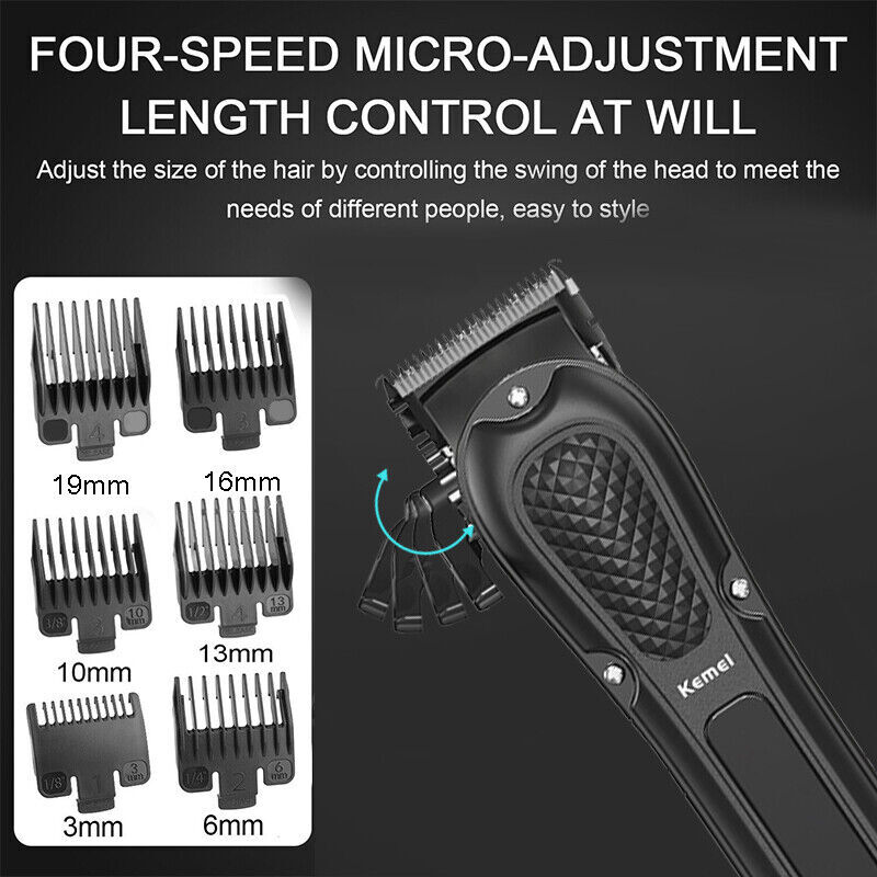Kemei Electric Hair Clipper Barber Cordless Hair Trimmer 0mm Zero ...