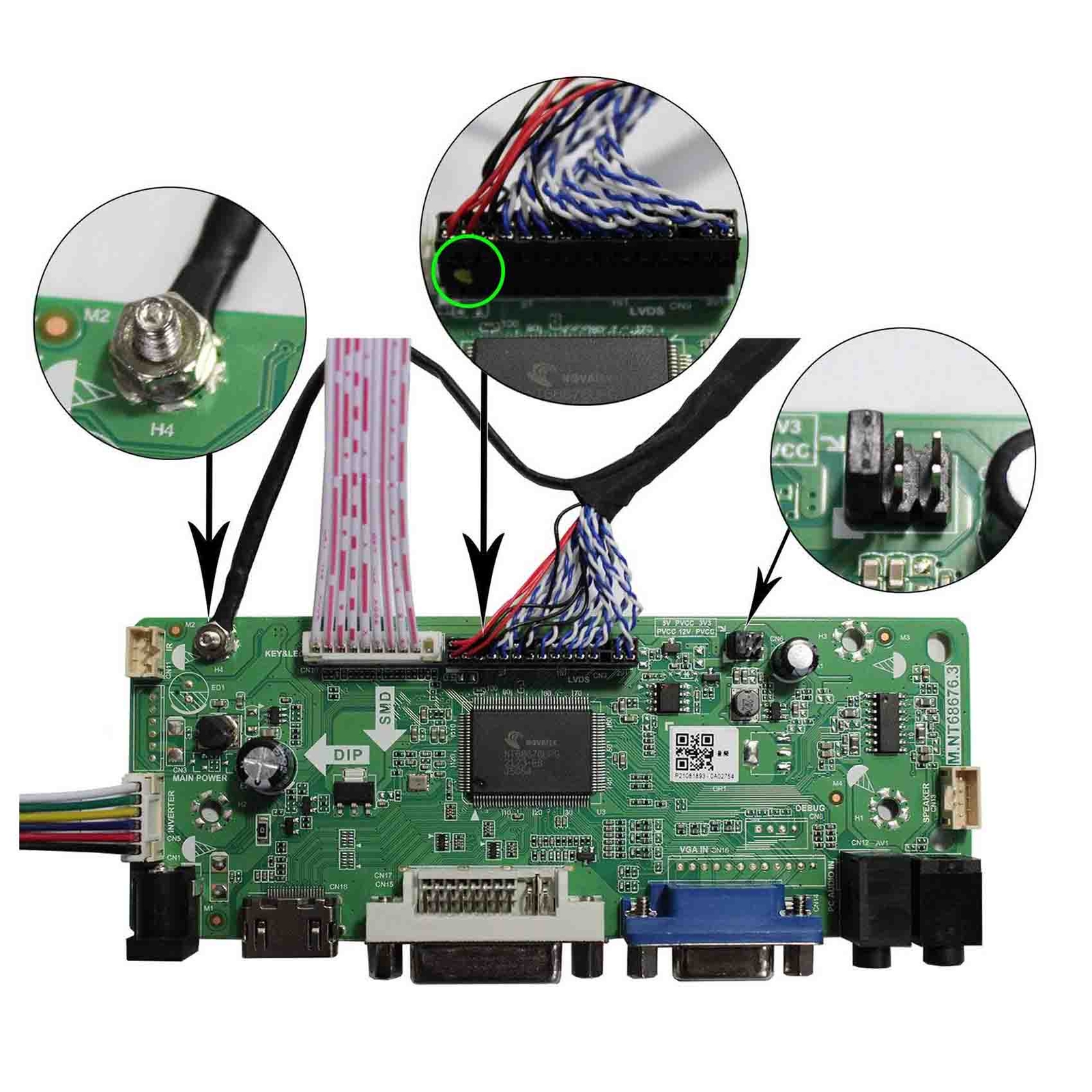 HDMI DVI VGA Controller Board for 16.7 in 17" M167XGBN30-01A LCD Gaming ...