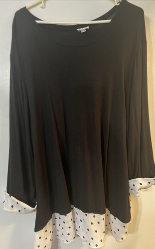 Avenue Womens 2fer 3/4 Sleeve Top Size 26/28 Black 3x Work Casual ...