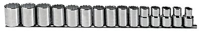 Proto® J54206 1/2" Drive 15 Piece Metric Socket Set 12 Point 10-24mm ...