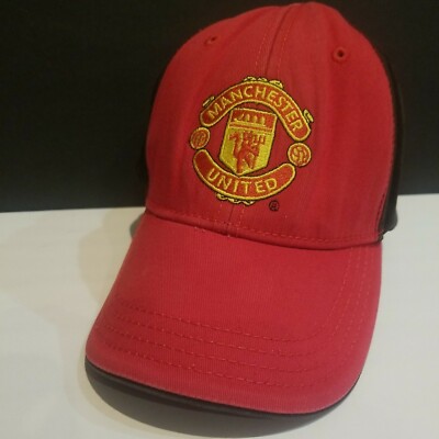 VINTAGE MANCHESTER UNITED RED/BLACK ADJUSTABLE HAT CAP | eBay