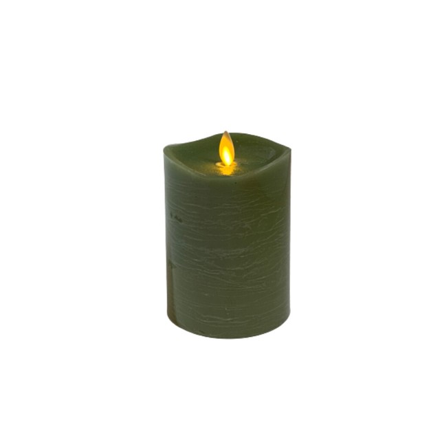 Luminara Flameless Pillar Candle Spring Green Smooth Wax 3.5 X 5 for ...
