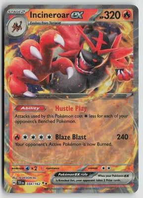 Incineroar ex - Double Rare SV05: Temporal Forces 034/162 NM | eBay