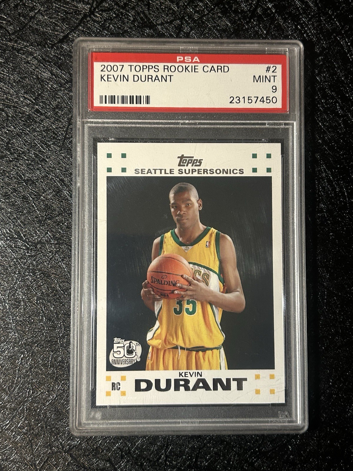 2007 Topps - KEVIN DURANT #2 - Rookie Card RC PSA 9 Seattle Supersonics ...