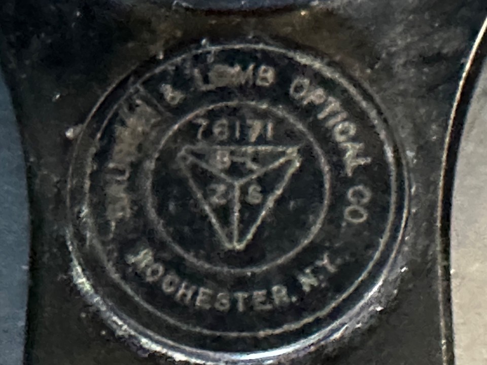 1900s Bausch & Lomb Brass Monocular Scientific Microscope & Wood Case W ...