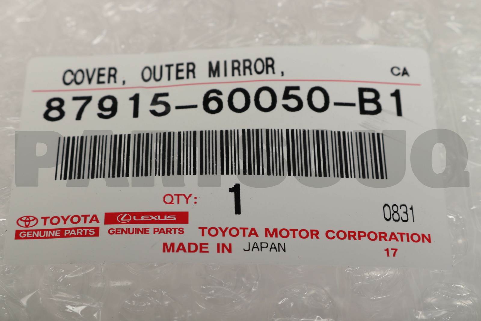 8791560050B1 Genuine Toyota COVER, OUTER MIRROR, RH 87915-60050-B1 | eBay