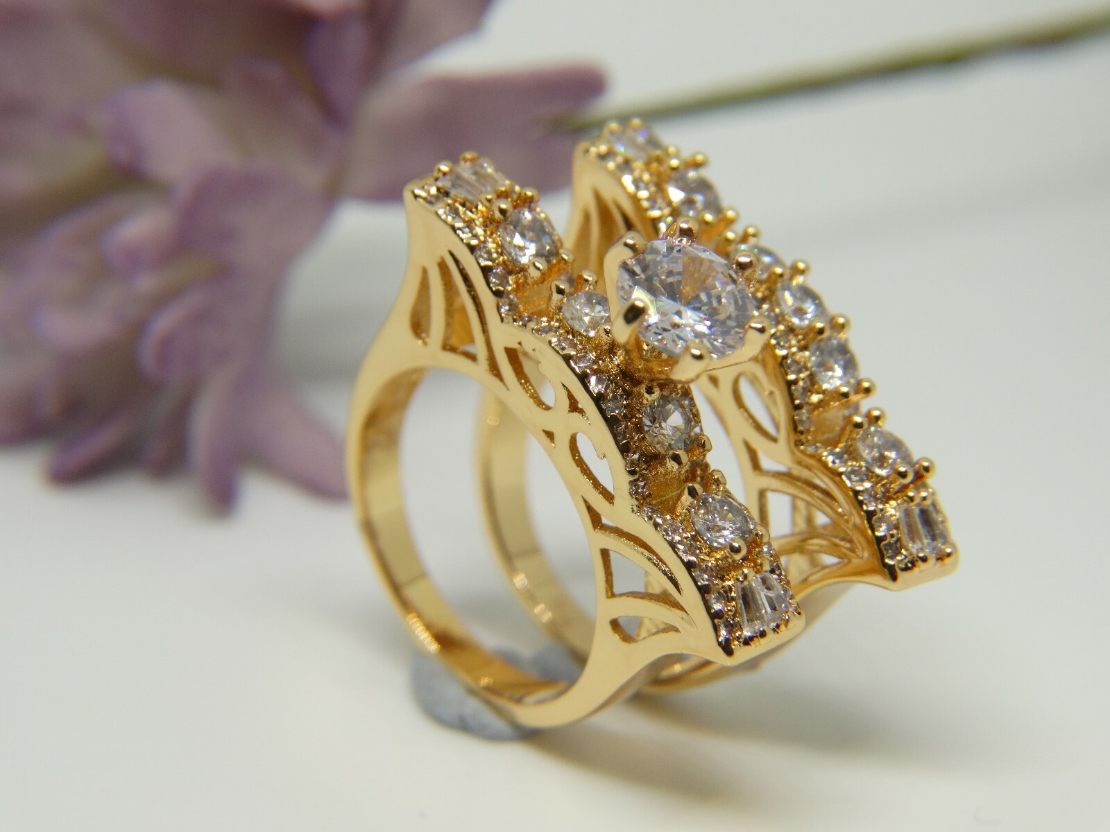 Luxury victorian royal Antique Gold Ring Vintage style gold filled ring ...