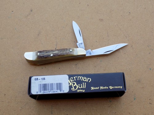 German Bull Germany Stainless Handmade Stag Peanut Knife | eBay