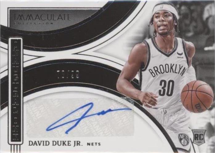 2021-22 Panini Immaculate Collection - Inaugural Ink David Duke Jr. # ...