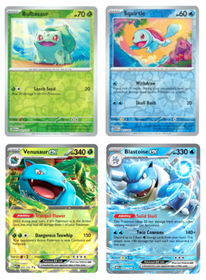 Pokemon TCG 151 Bulbasaur Squirtle Venusaur ex Blastoise ex holo | eBay