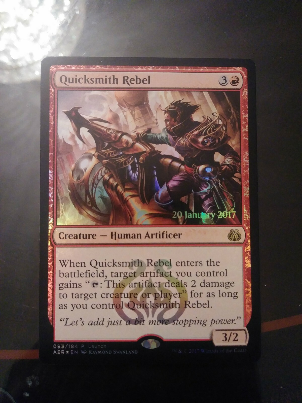 1x Quicksmith Rebel - Aether Revolt Launch Promo FOIL MTG Prerelease ...