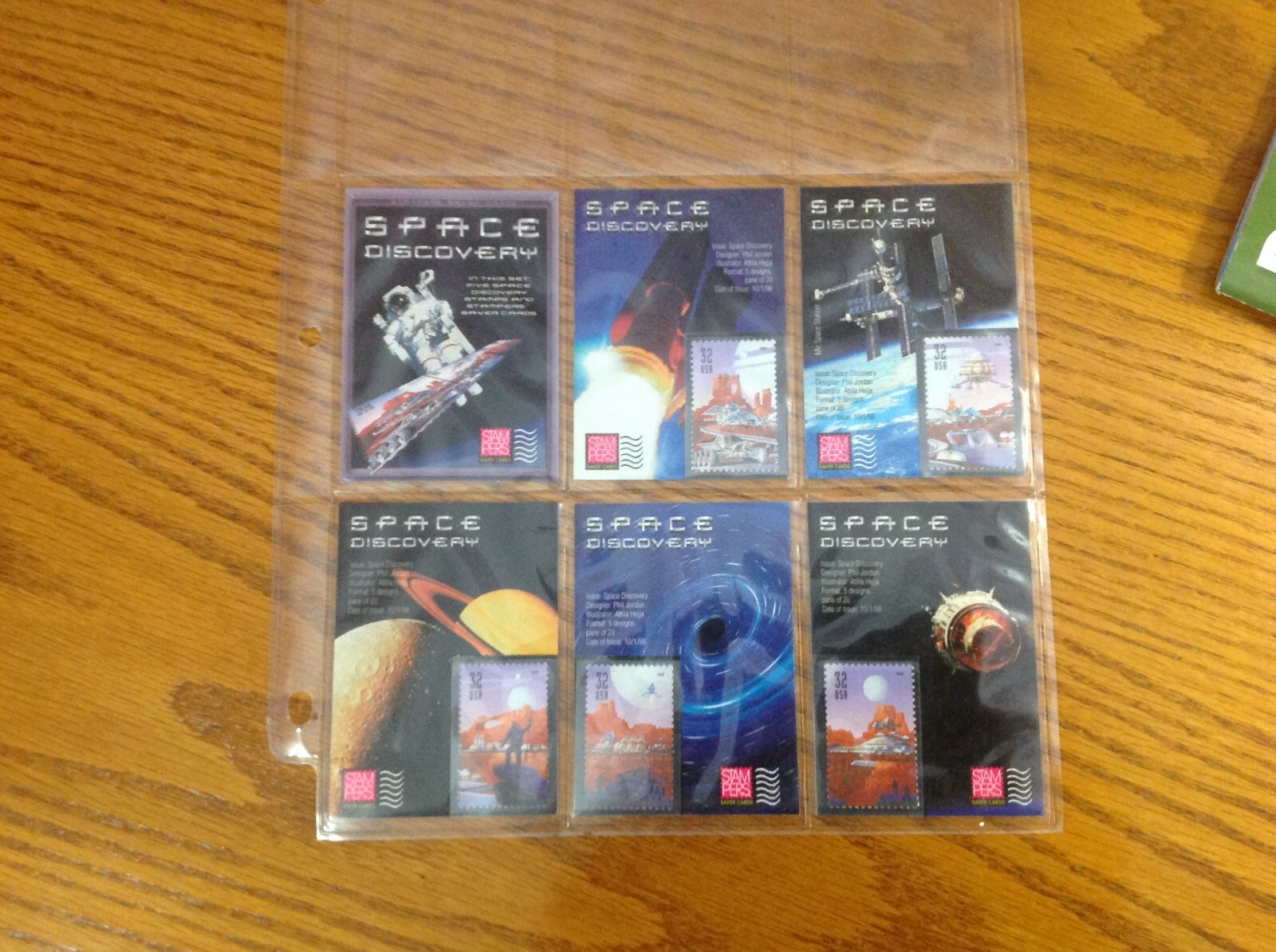 Stampers Saver Cards 32cent Stamps Space Discovery Collection 1-5 1998 ...