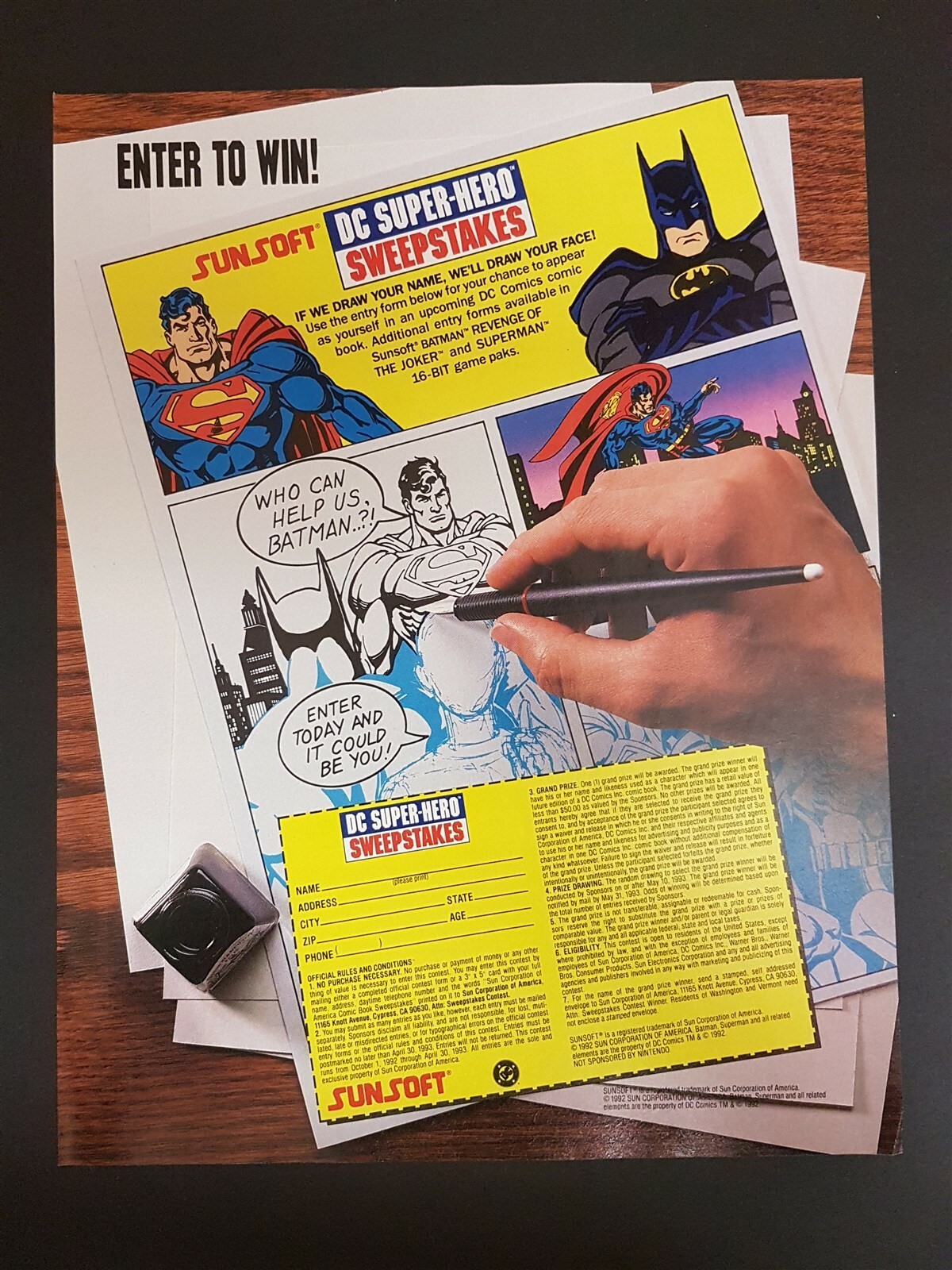 Superman Batman Revenge of Joker Sega Genesis Print Ad Original Art 8 ...
