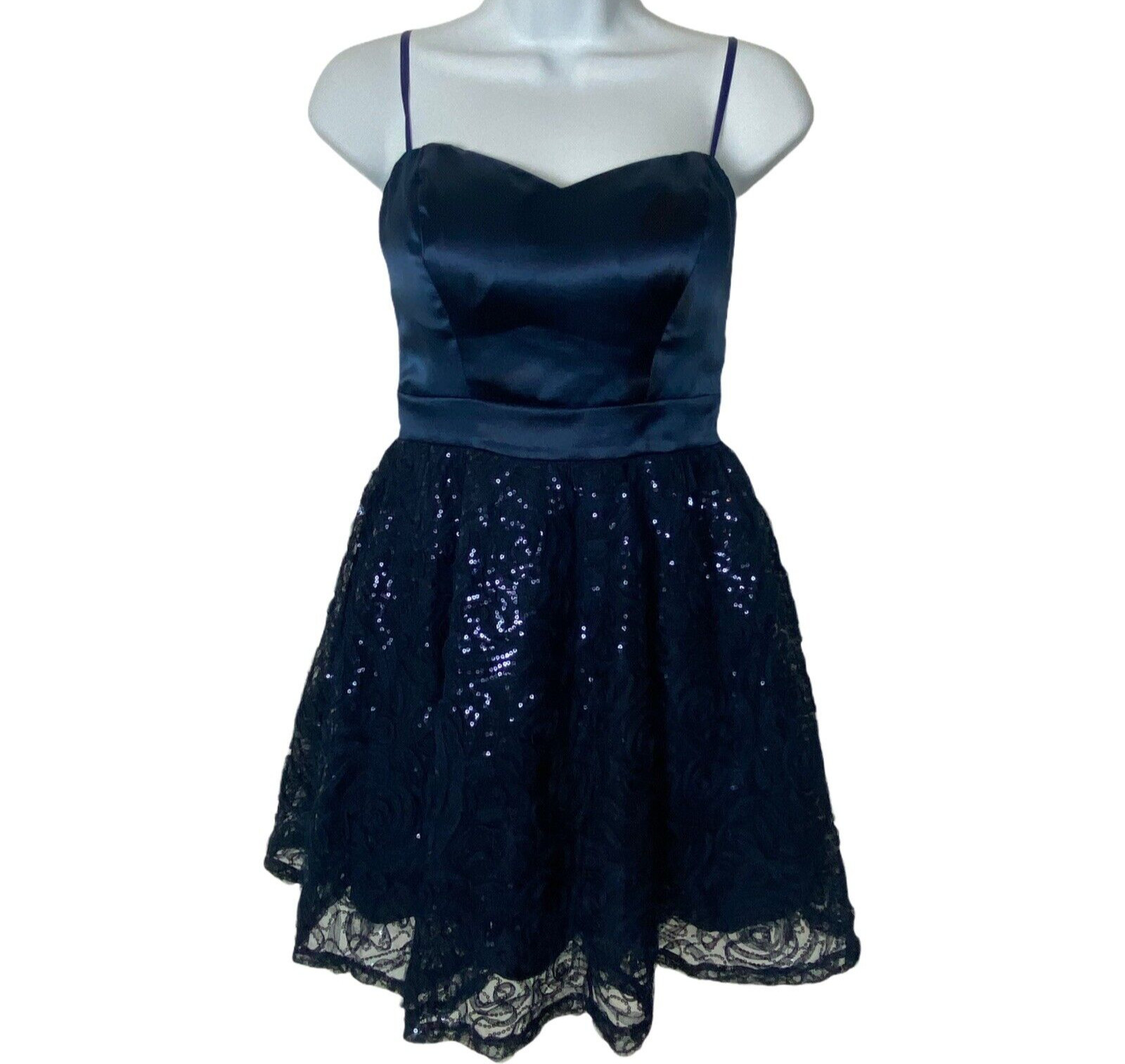 Lily Rose Prom Wedding Dress Thin Strap Blue Jr 5 24-… - Gem
