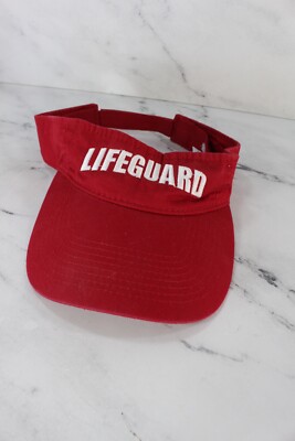 Lifeguard Red Strapback Visor Cap Hat | eBay