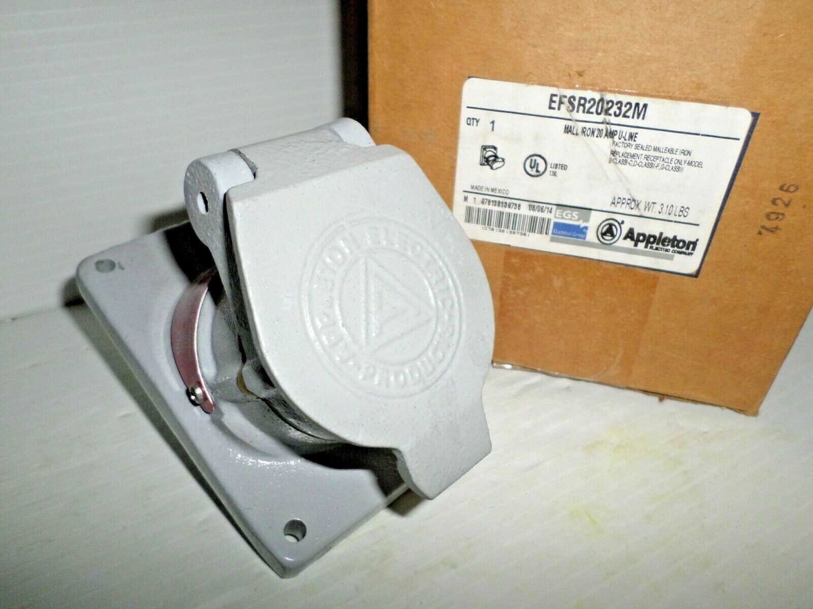 ⭐NEW IN BOX⭐ APPLETON EFSR20232M 20-Amp EXPLOSION PROOF RECEPTACLE 20A ...
