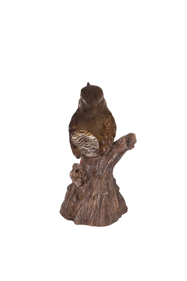 Motion Activated Bird Statue on Stump Life Like Home Tabletop Decor | eBay
